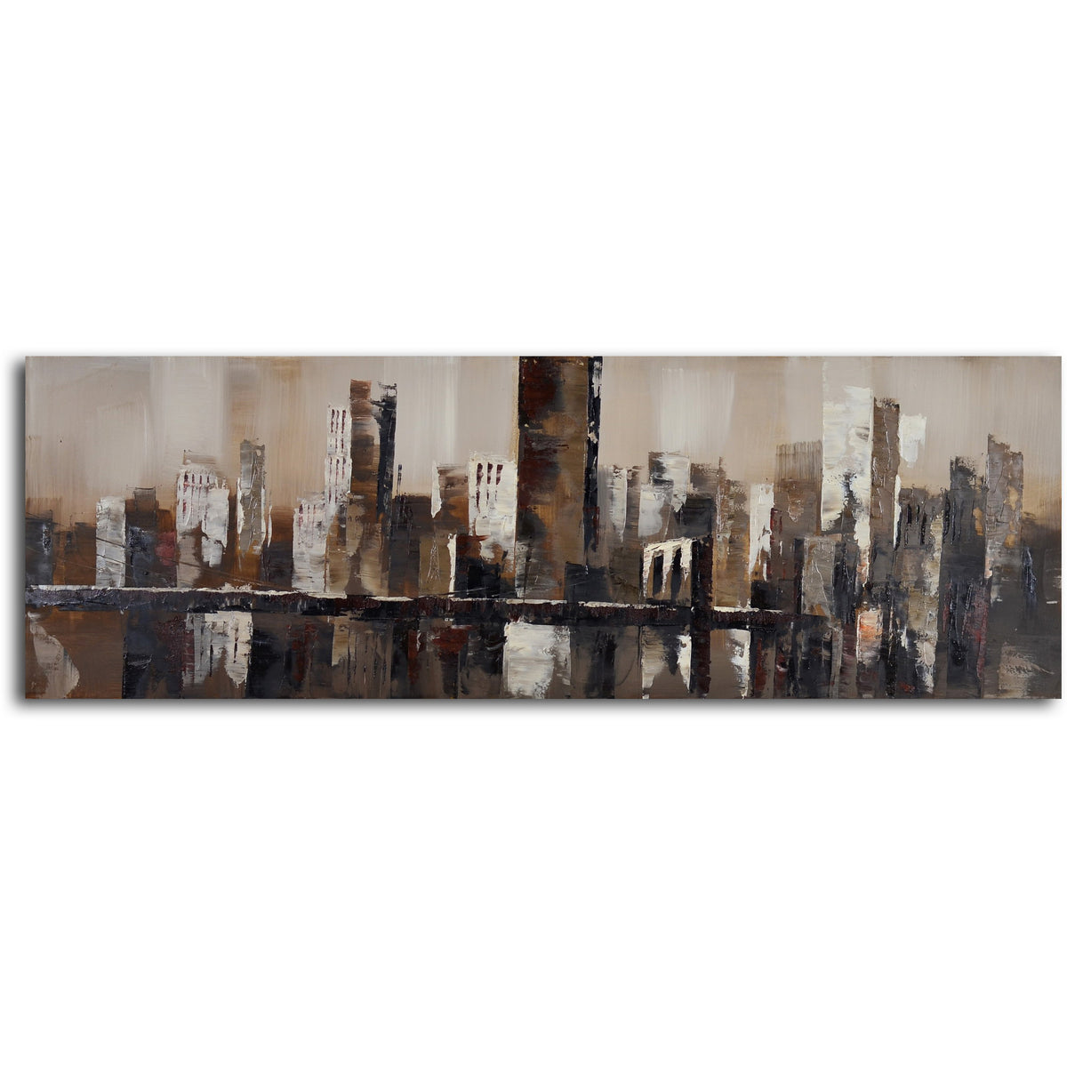 Hand Painted "Chocolate city skyline" Canvas Art – Omax Decor