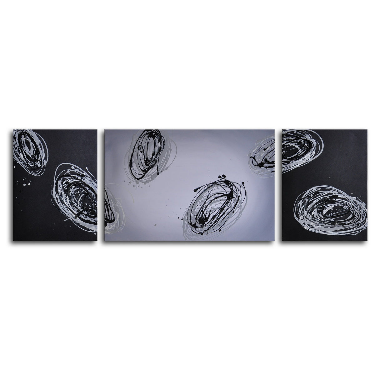 Hand Painted "Floating in space" 3 Piece Canvas Art Set – Omax Decor