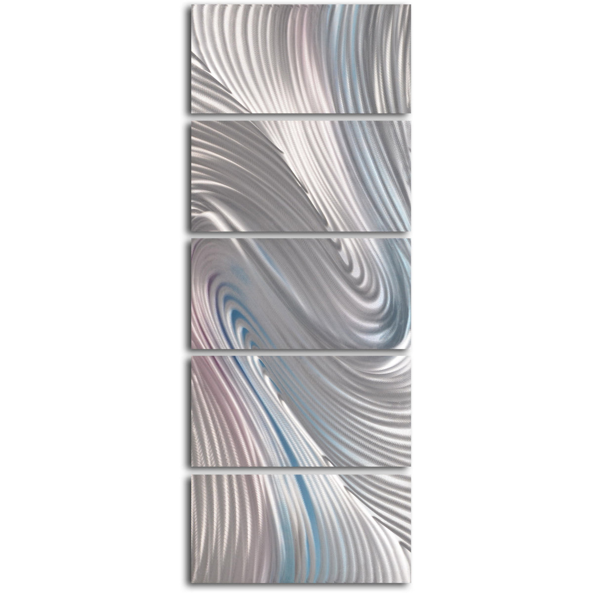 "Pink and white taffy panels" 5 Piece Contemporary Handmade Metal Wall ...