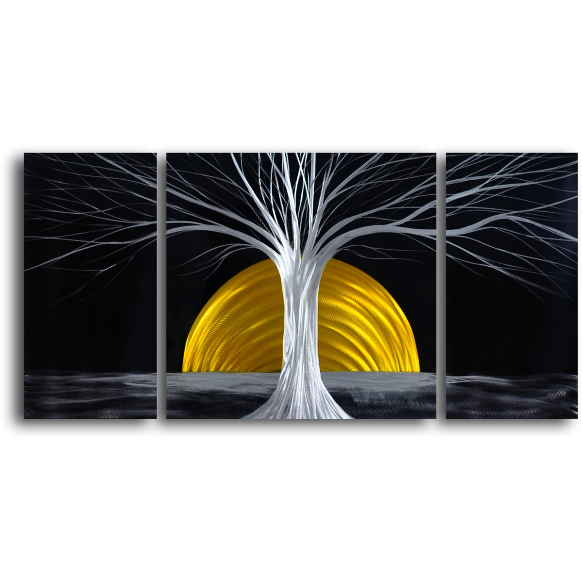 'The Rising' 3 Piece Handmade Metal Wall Art Set – Omax Decor